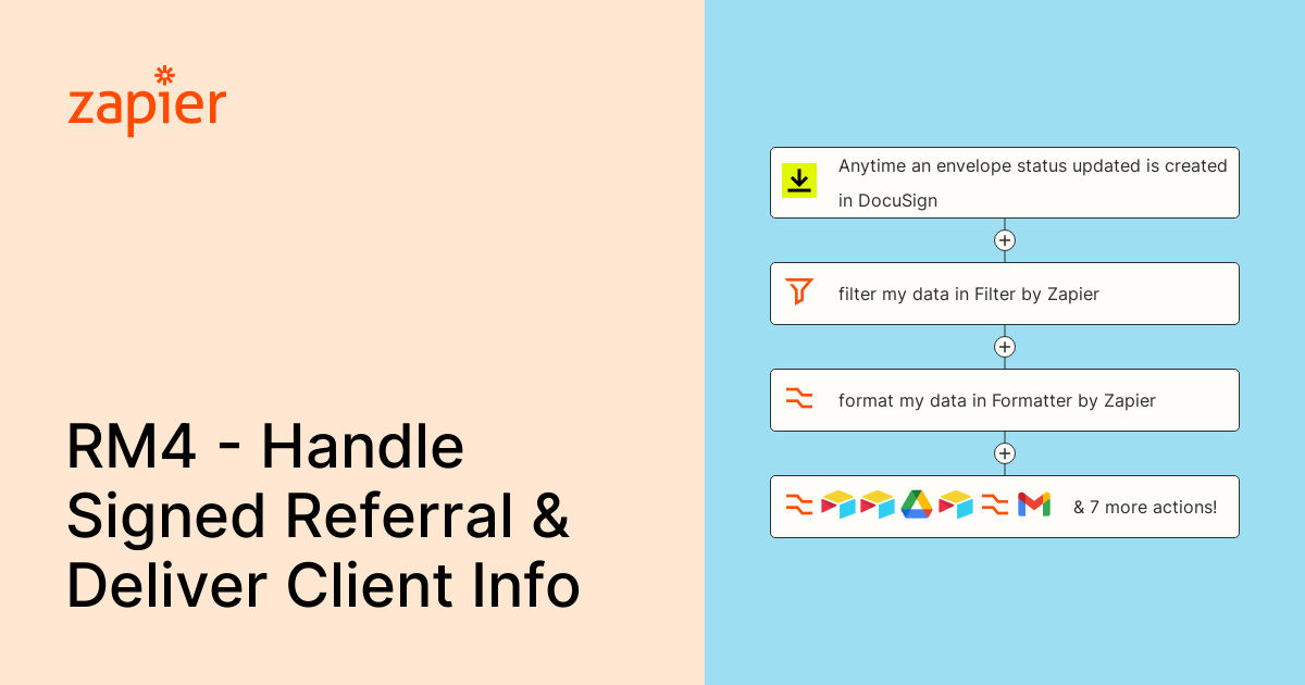 Anytime an envelope status updated is created in DocuSign, filter my data in Filter by Zapier ...