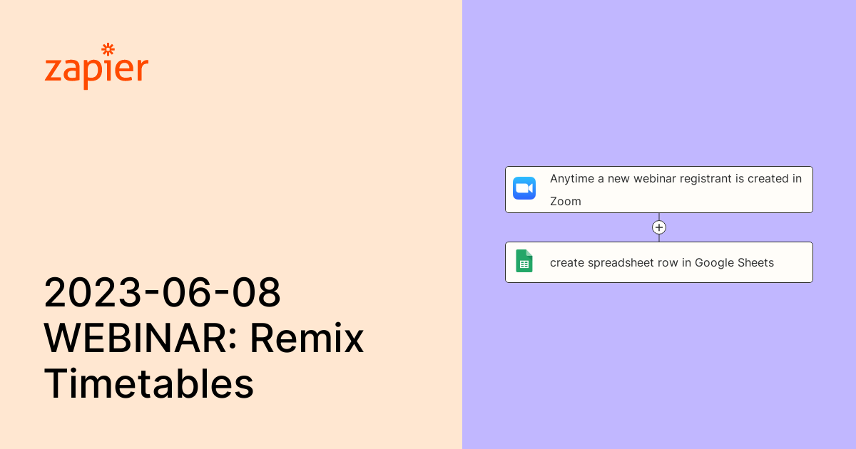 Anytime a new webinar registrant is created in Zoom, create a spreadsheet row in Google Sheets ...