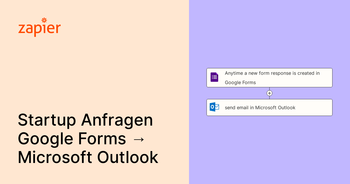 Anytime a new form response is created in Google Forms, send email in Microsoft Outlook. | Zapier