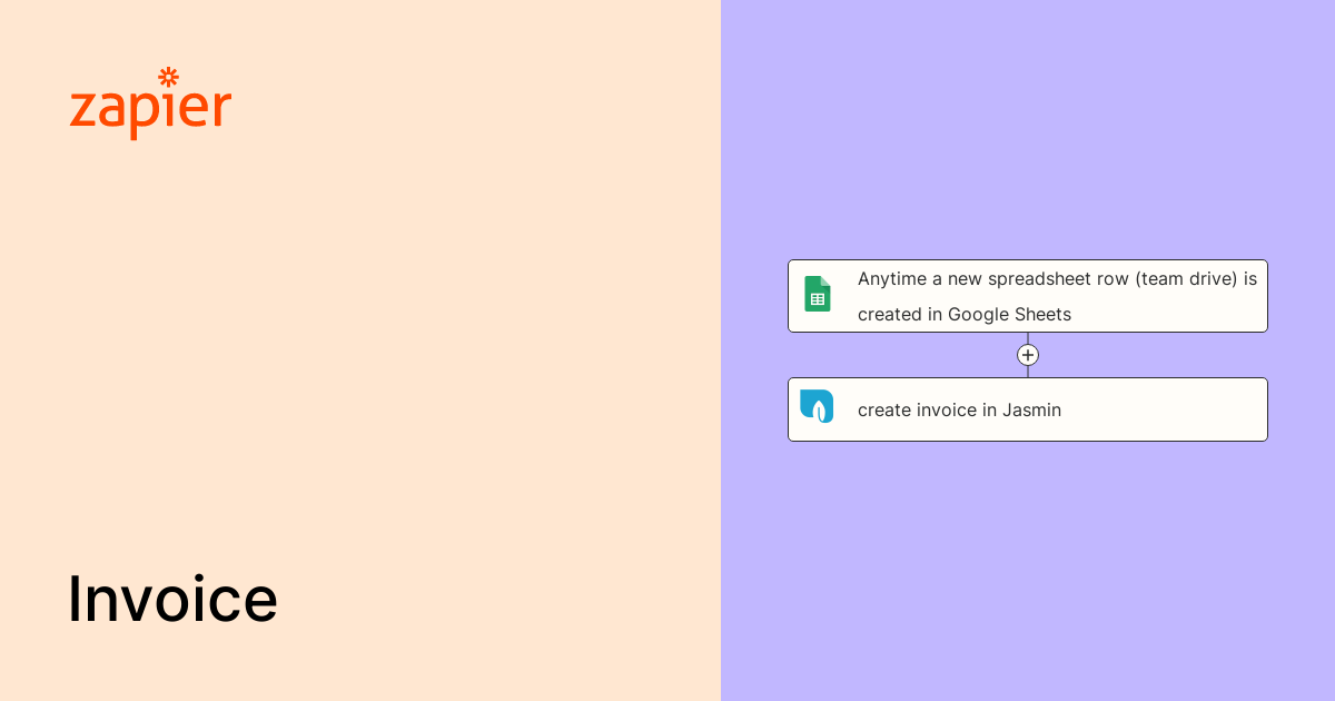 Anytime a new spreadsheet row (team drive) is created in Google Sheets, create invoice in Jasmin ...