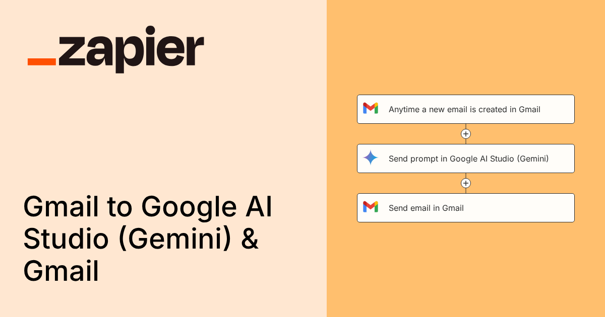 Anytime a new email is created in Gmail, send prompt in Google AI Studio (Gemini) and send email ...