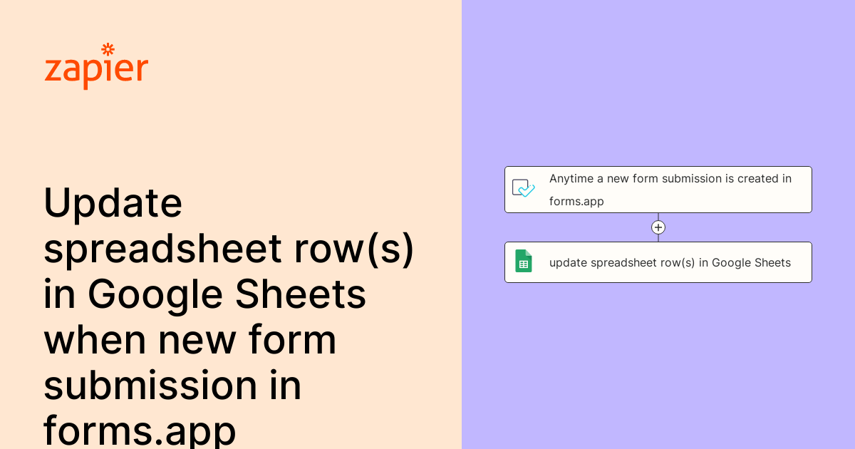 Anytime a new form submission is created in forms.app, update spreadsheet row(s) in Google ...