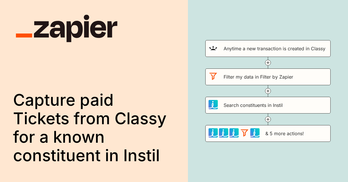 When a paid ticket is captured In Classy, find the constituent in ...