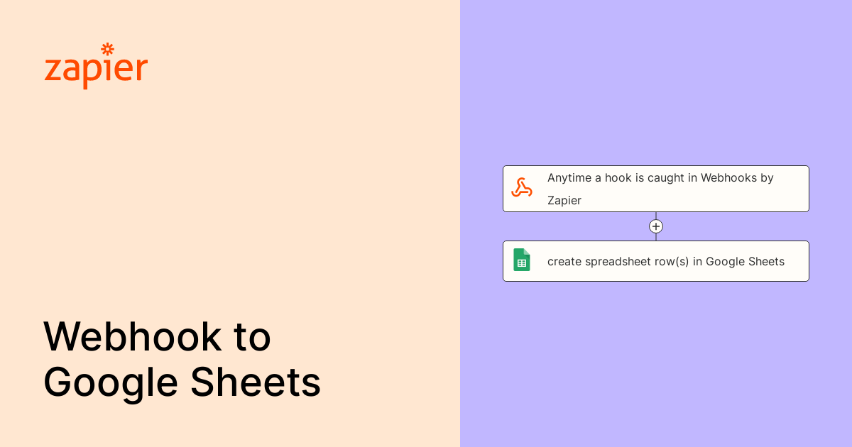 Anytime a hook is caught in Webhooks by Zapier, create spreadsheet row(s) in Google Sheets. | Zapier