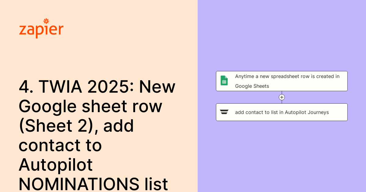 Anytime a new spreadsheet row is created in Google Sheets, add contact to list in Autopilot ...