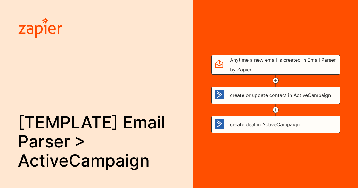 Anytime a new email is created in Email Parser by Zapier, create or update contact in ...
