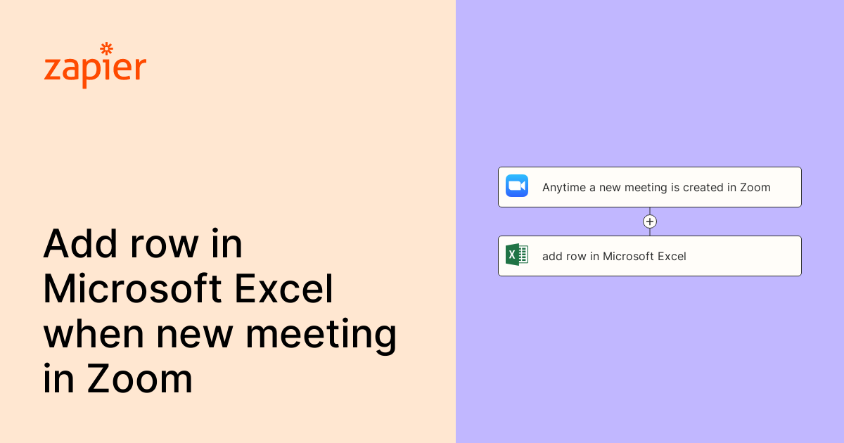 Anytime a new meeting is created in Zoom, add row in Microsoft Excel. | Zapier