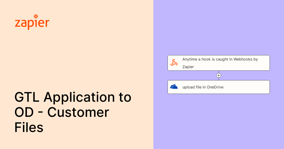 Anytime a hook is caught in Webhooks by Zapier, upload file in OneDrive. | Zapier