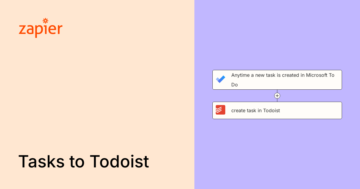 Anytime a new task is created in Microsoft To Do, create task in Todoist. | Zapier
