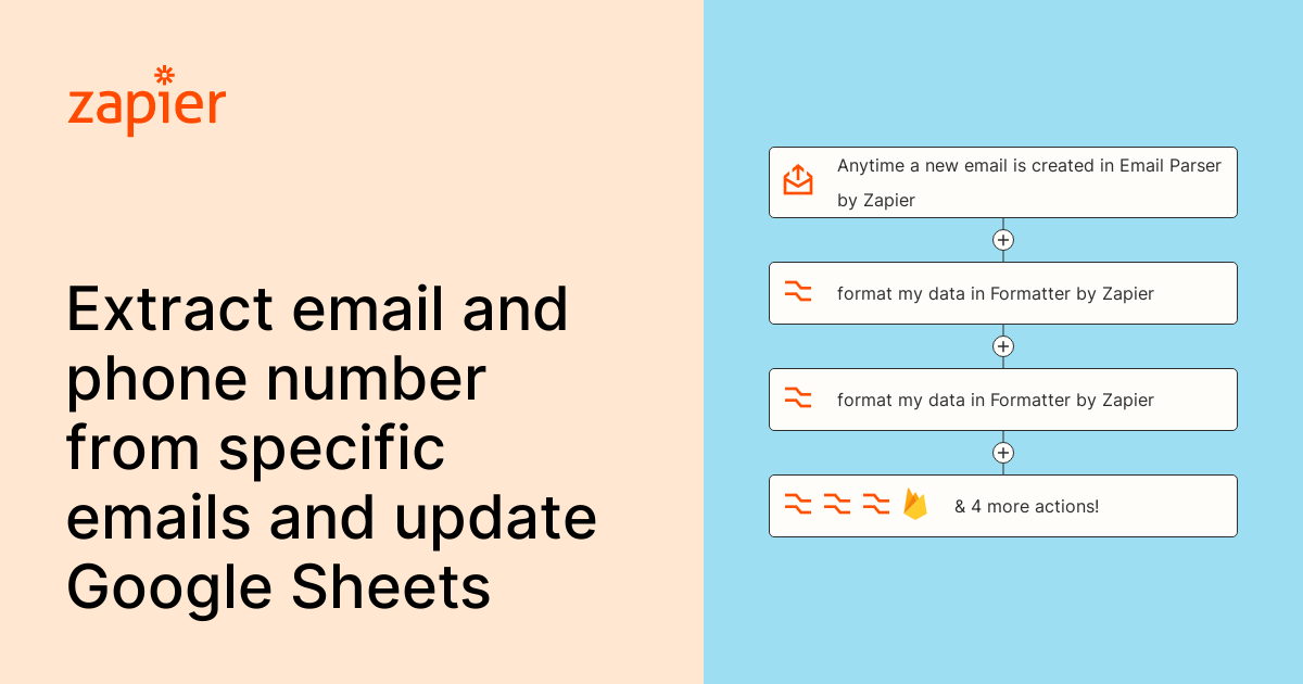 Anytime a new email is created in Email Parser by Zapier, format my data in Formatter by Zapier ...