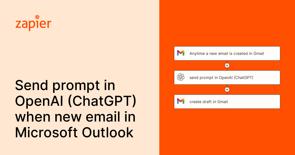 Anytime a new email is created in Gmail, send prompt in OpenAI (ChatGPT) and create draft in ...
