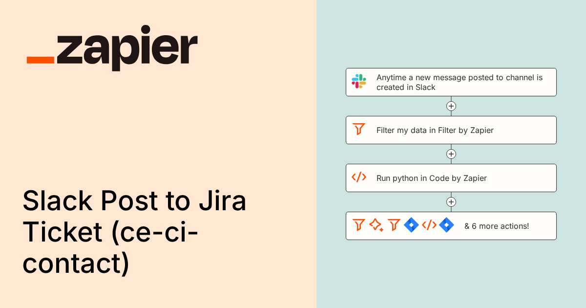 Anytime a new message posted to channel is created in Slack, filter my data in Filter by Zapier ...