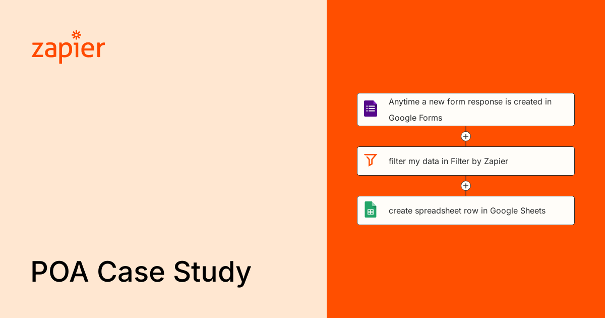 Anytime a new form response is created in Google Forms, filter my data in Filter by Zapier and ...