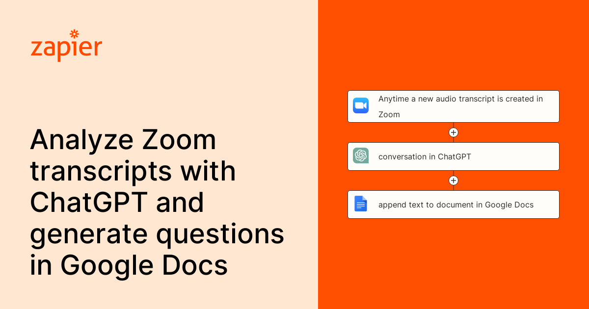 Anytime a new audio transcript is created in Zoom, conversation in ChatGPT and append text to ...