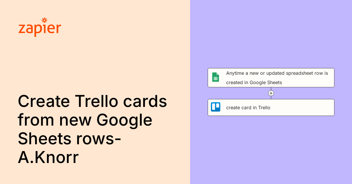 Anytime a new or updated spreadsheet row is created in Google Sheets, create card in Trello ...
