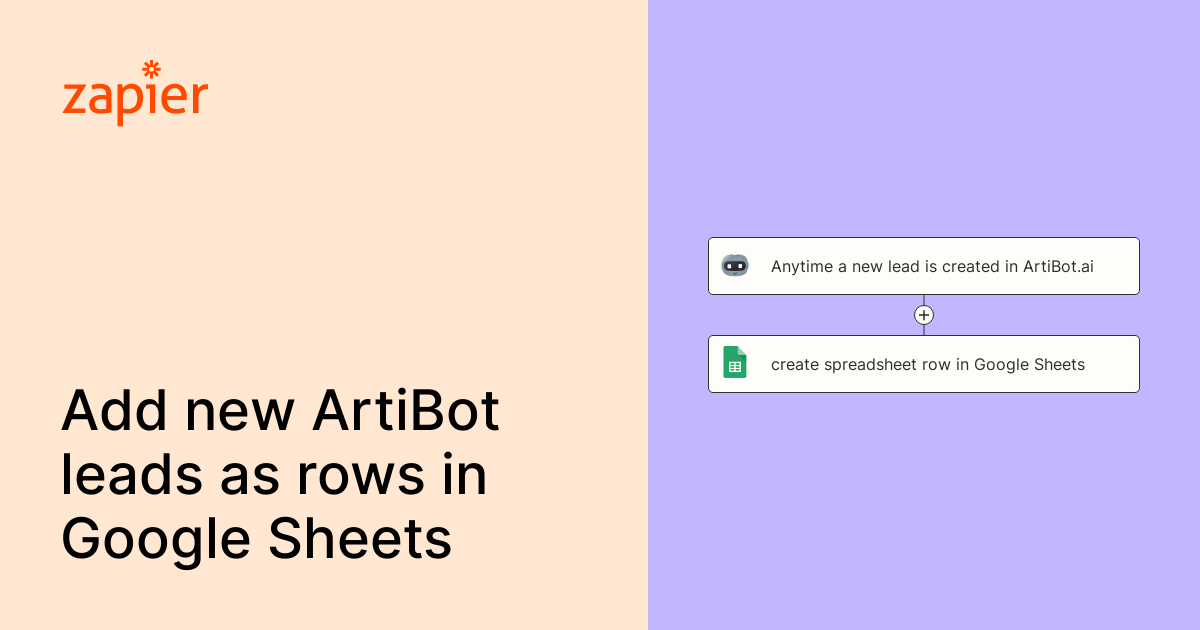 Anytime a new lead is created in ArtiBot.ai, create spreadsheet row in Google Sheets. | Zapier