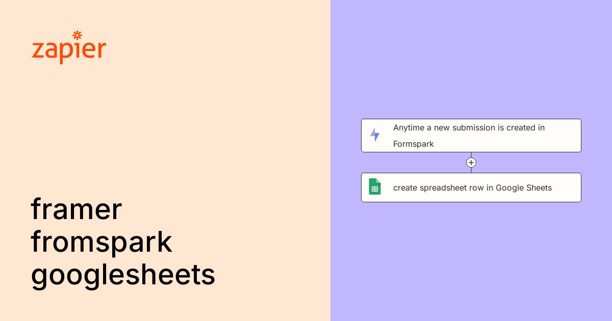 Anytime a new submission is created in Formspark, create spreadsheet row in Google Sheets. | Zapier