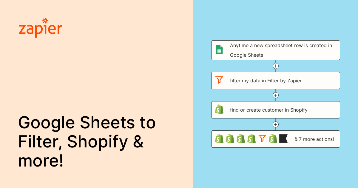 Anytime a new spreadsheet row is created in Google Sheets, filter my data in Filter by Zapier ...