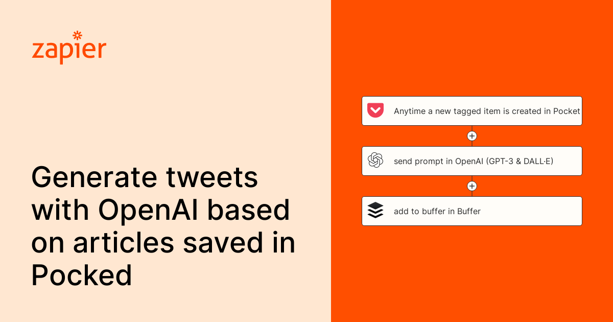Anytime a new tagged item is created in Pocket, send prompt in OpenAI (GPT-3 & DALL·E) to ...