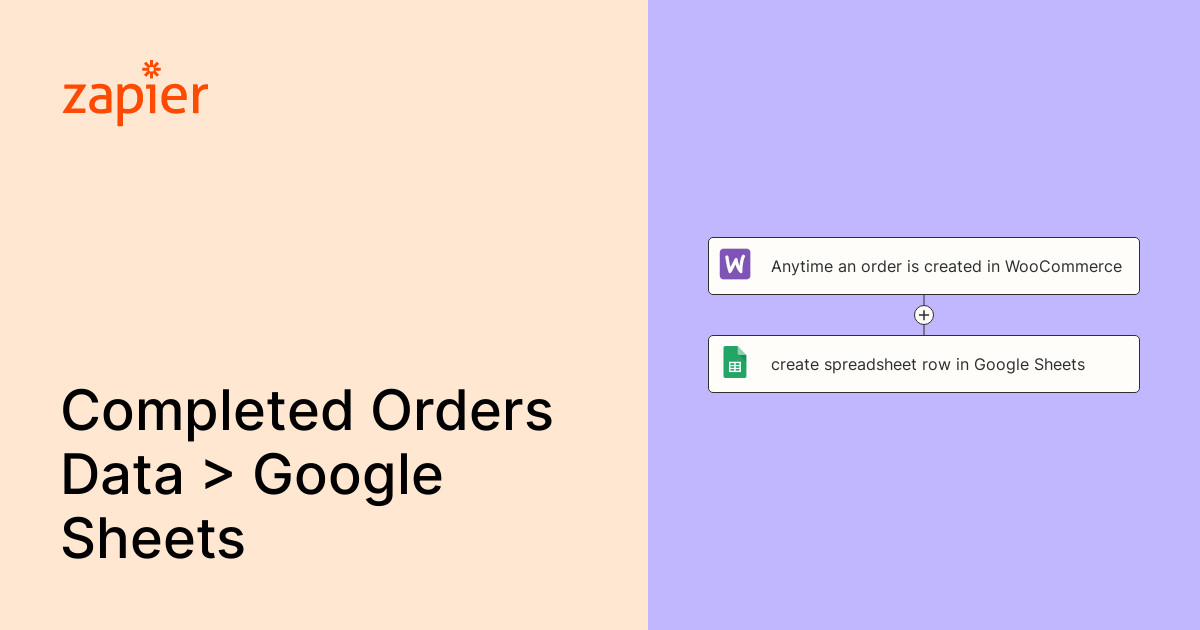 Anytime an order is created in WooCommerce, create spreadsheet row in Google Sheets. | Zapier