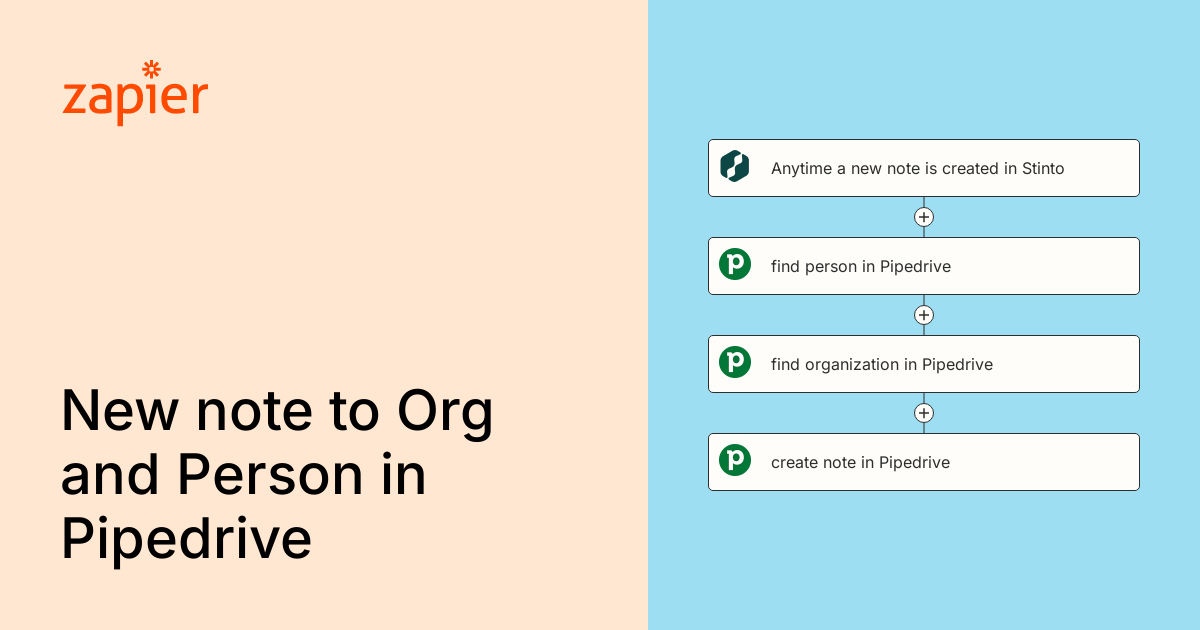 Send notes to Pipedrive on the go. Anytime a new note is created on a ...