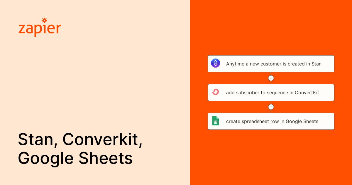 Anytime a new customer is created in Stan, add subscriber to sequence in ConvertKit and create ...