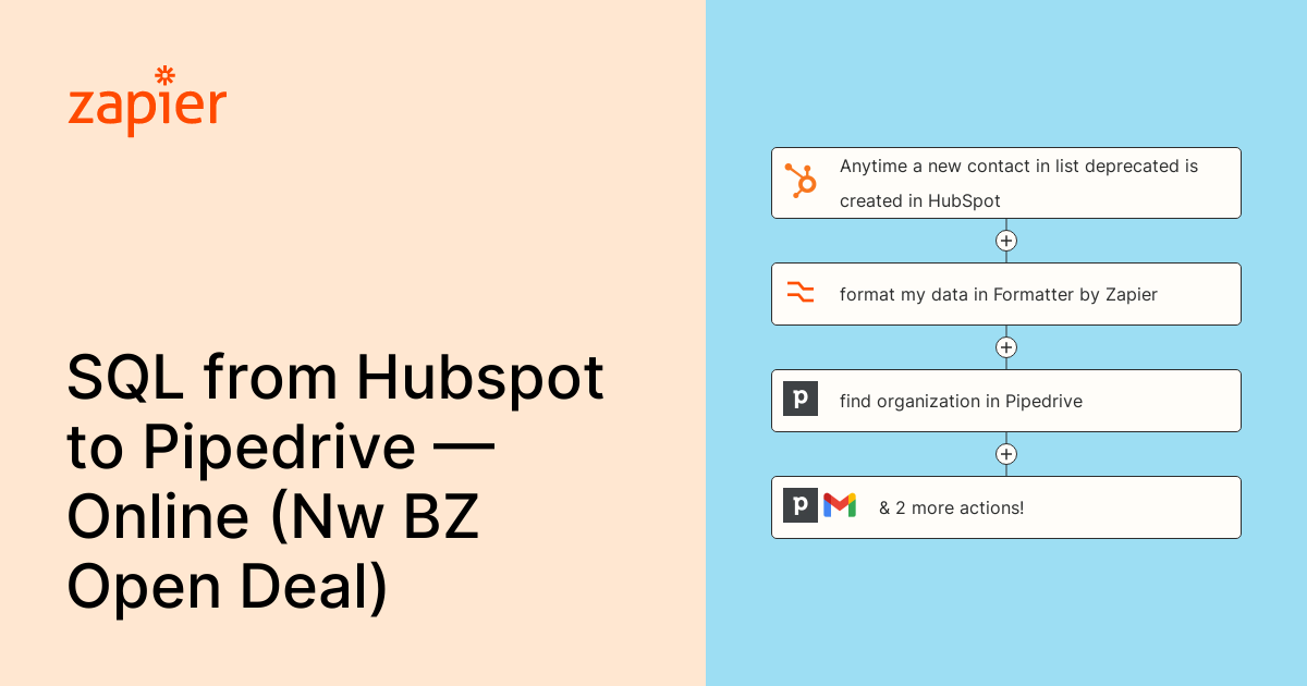 Anytime a new contact in list deprecated is created in HubSpot, format my data in Formatter by ...