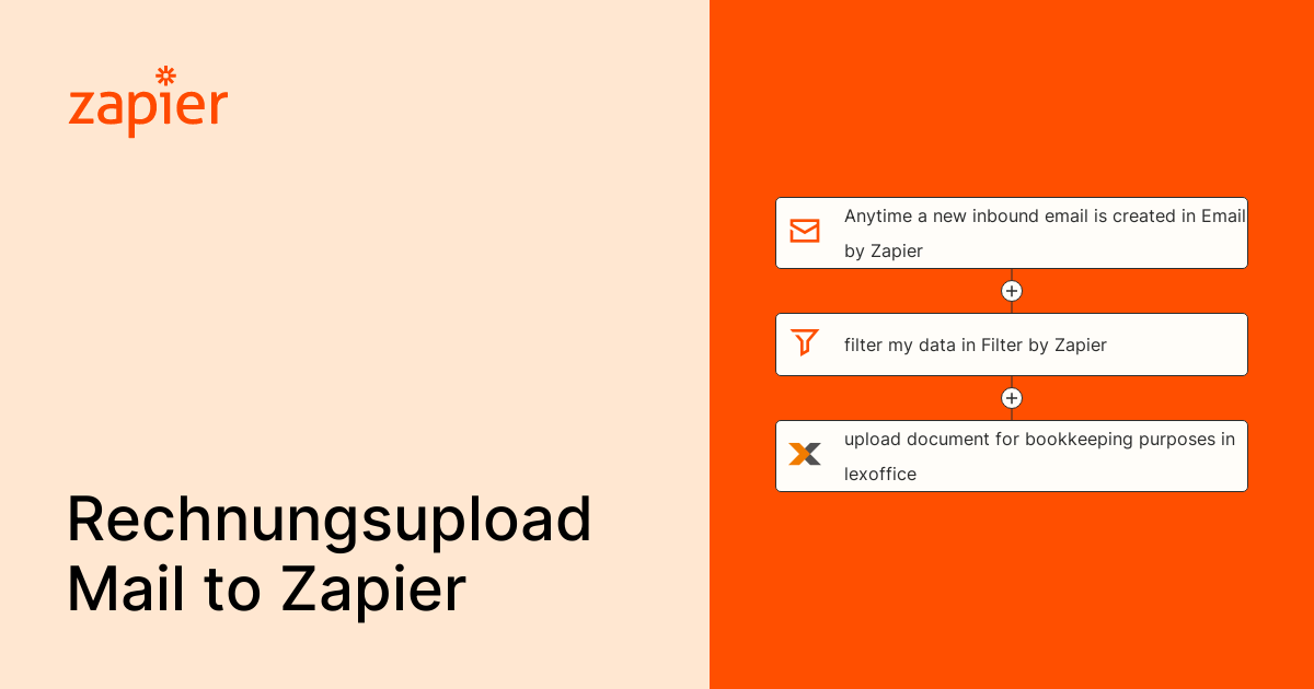 Anytime a new inbound email is created in Email by Zapier, filter my data in Filter by Zapier ...