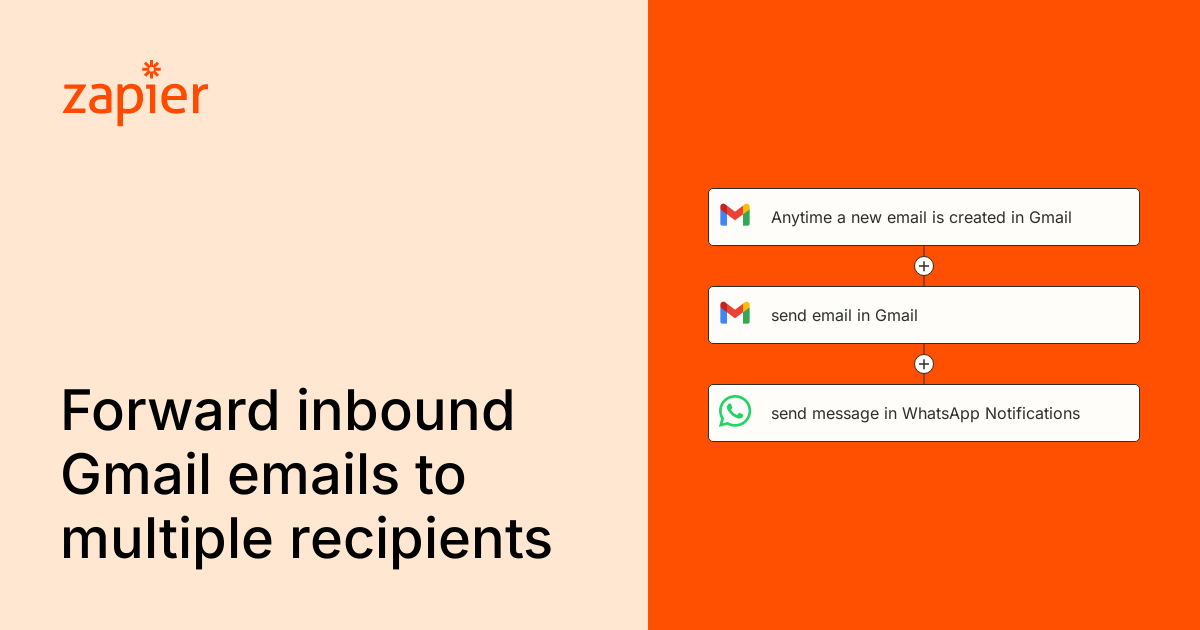 Anytime a new email is created in Gmail, send email in Gmail and send ...