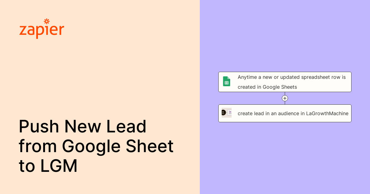 Anytime a new or updated spreadsheet row is created in Google Sheets, create lead in an audience ...