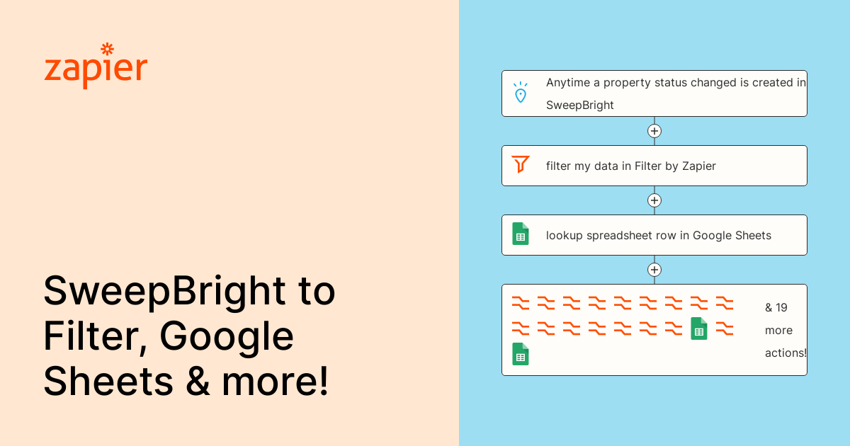 Anytime a property status changed is created in SweepBright, filter my data in Filter by Zapier ...