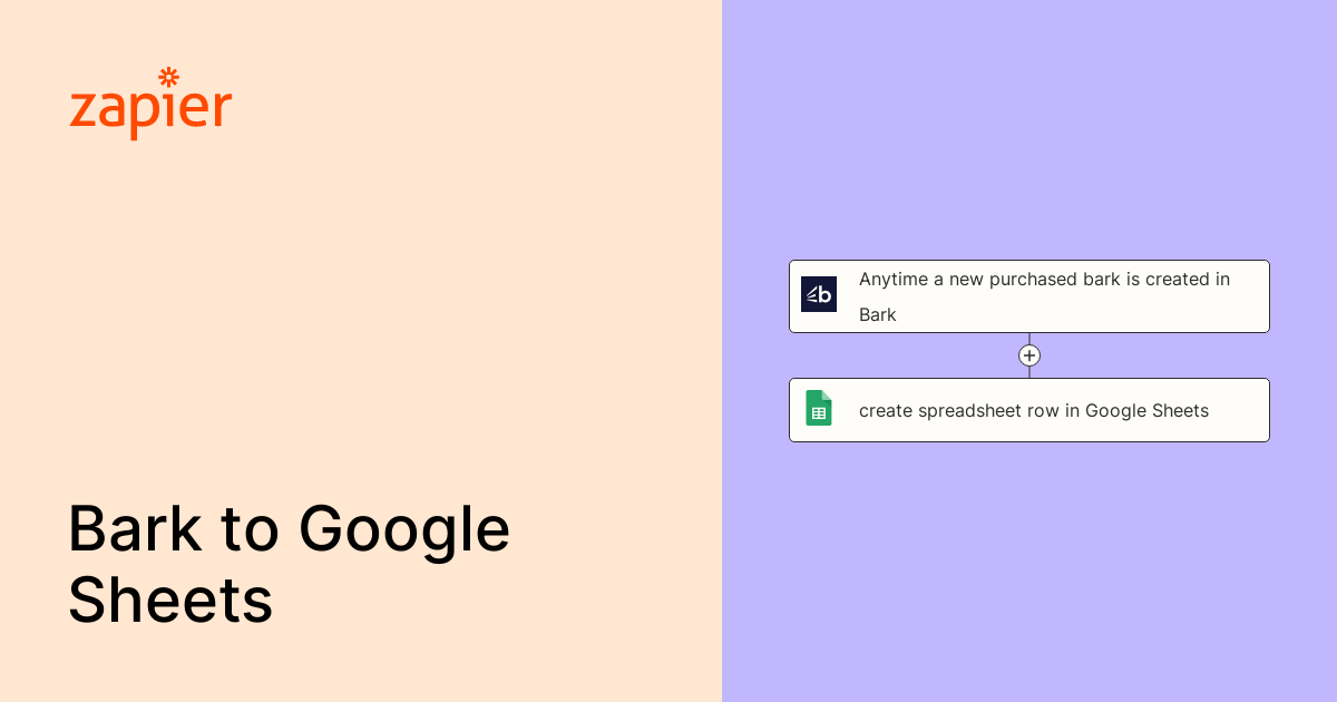 Anytime a new purchased bark is created in Bark, create spreadsheet row ...