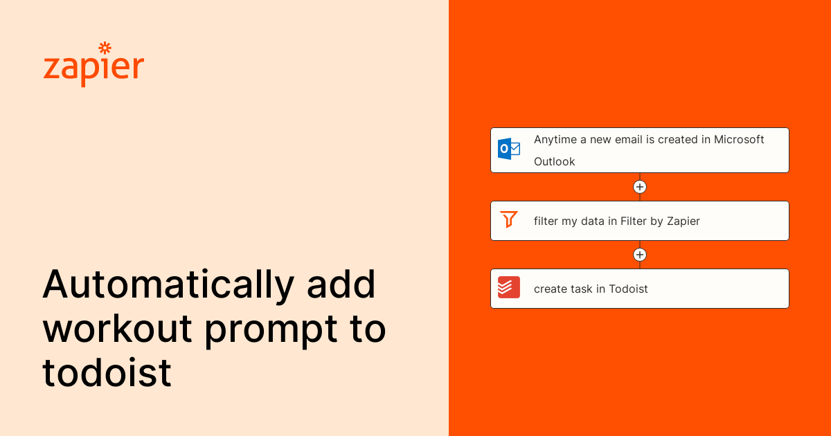 Anytime a new email is created in Microsoft Outlook, filter my data in Filter by Zapier and ...