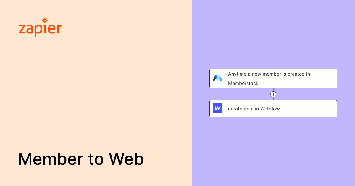 Anytime a new member is created in Memberstack, create item in Webflow. | Zapier