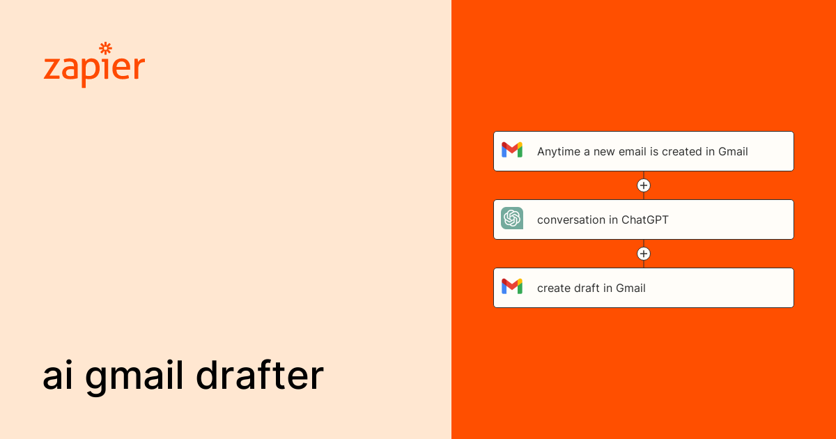 Anytime a new email is created in Gmail, conversation in ChatGPT and create draft in Gmail. | Zapier