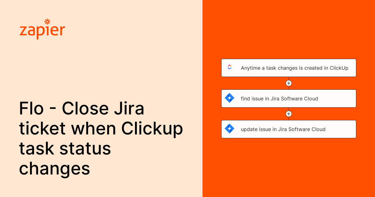 Anytime a Clickup task is moved to the status "Sent to client", find issue in Jira Software ...