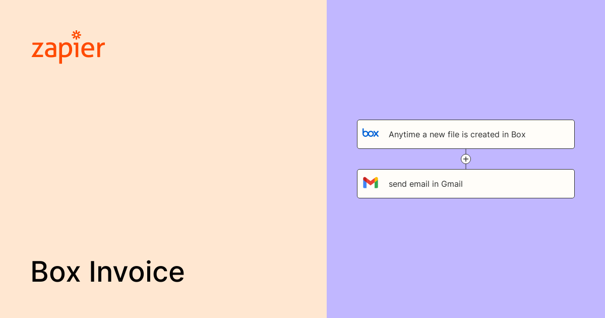 Anytime a new invoice is created in Box, send email in Gmail. | Zapier