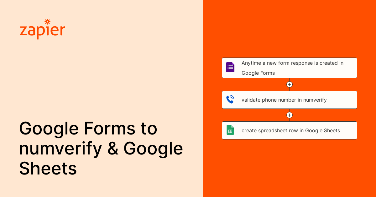 Anytime a new form response is created in Google Forms, validate phone number in numverify and ...