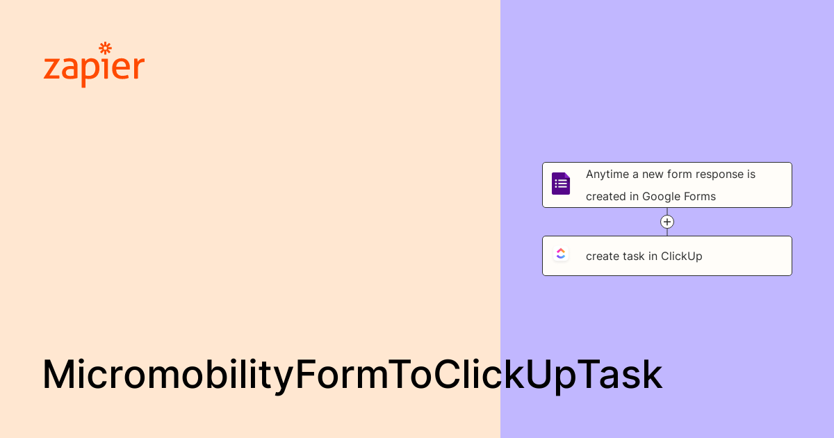 Anytime a new form response is created in Google Forms, create task in ClickUp. | Zapier