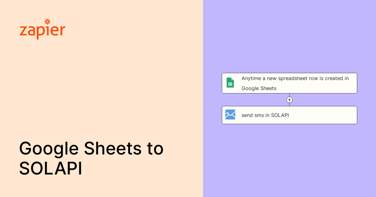 Anytime a new spreadsheet row is created in Google Sheets, send sms in SOLAPI. | Zapier