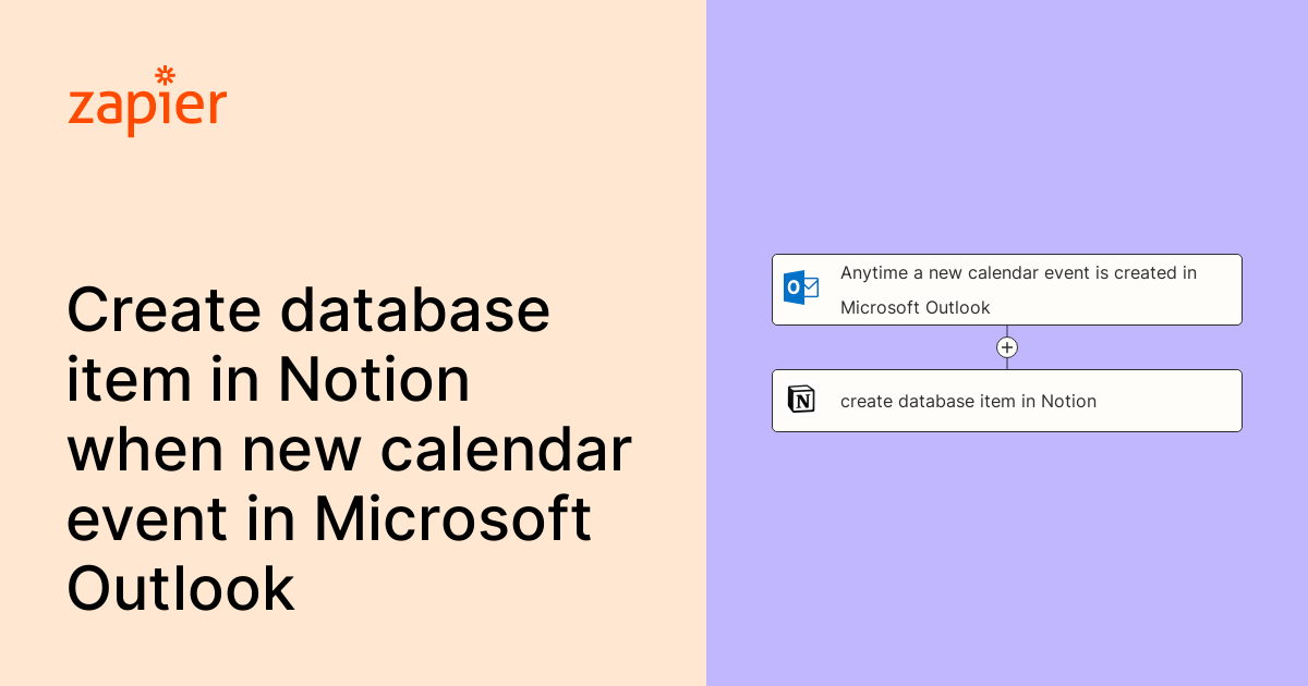 Anytime a new calendar event is created in Microsoft Outlook, create database item in Notion ...