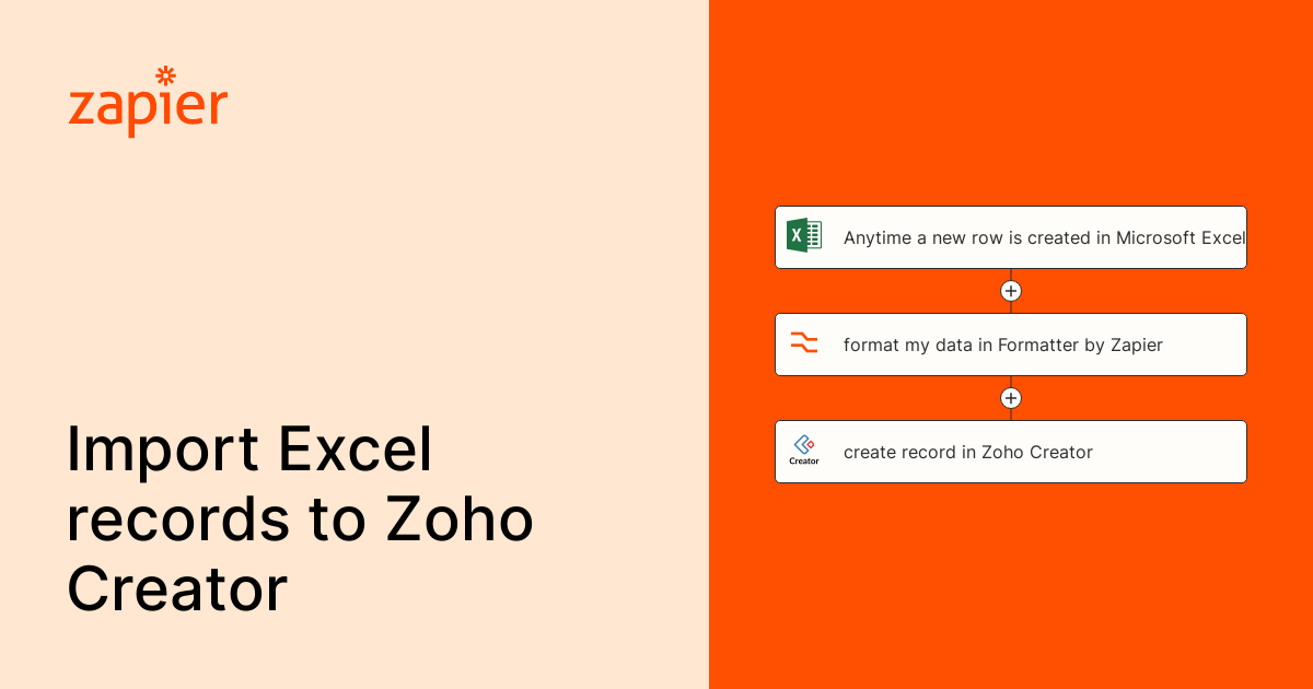 Anytime a new row is created in Microsoft Excel, format my data in Formatter by Zapier and ...