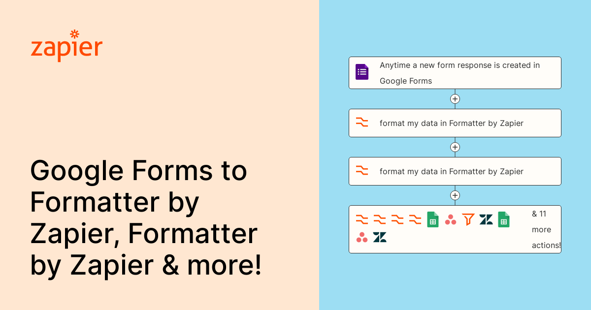 Anytime a new form response is created in Google Forms, format my data in Formatter by Zapier ...