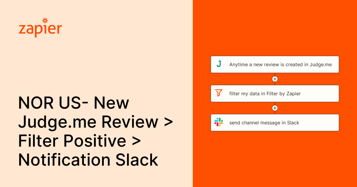 Anytime a new review is created in Judge.me, filter my data in Filter ...