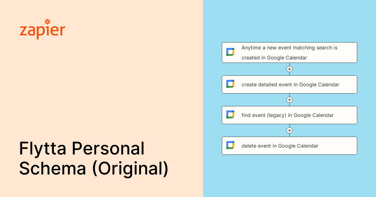 Anytime a new event matching search is created in Google Calendar, create detailed event in ...