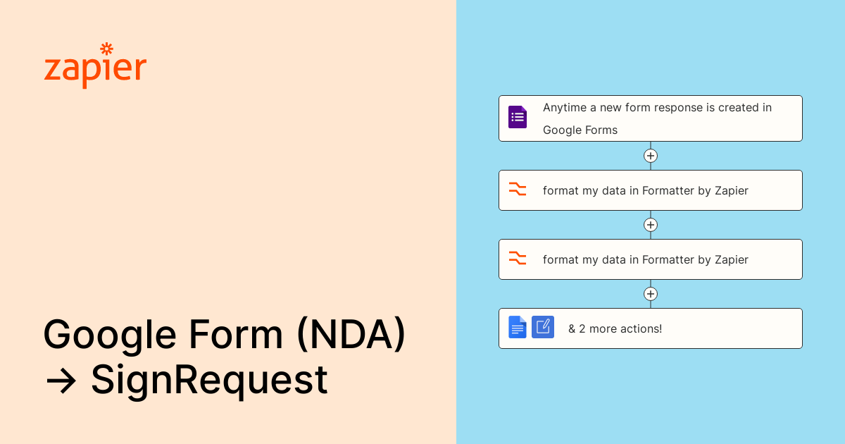 Anytime a new form response is created in Google Forms, format my data in Formatter by Zapier ...