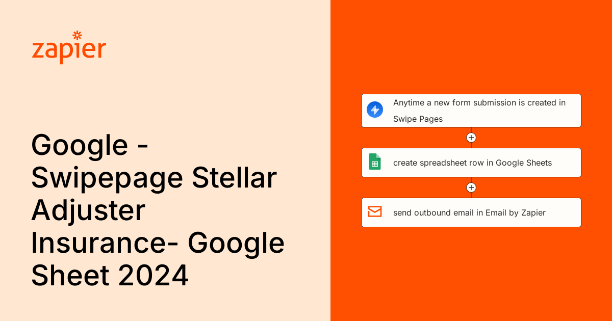 Anytime a new form submission is created in Swipe Pages, create spreadsheet row in Google Sheets ...