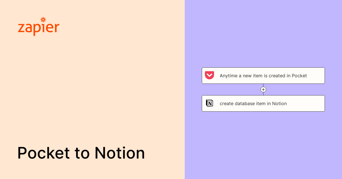 Anytime a new item is created in Pocket, create database item in Notion. | Zapier