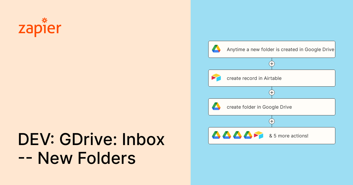 Anytime a new folder is created in Google Drive, create record in Airtable, create folder in ...
