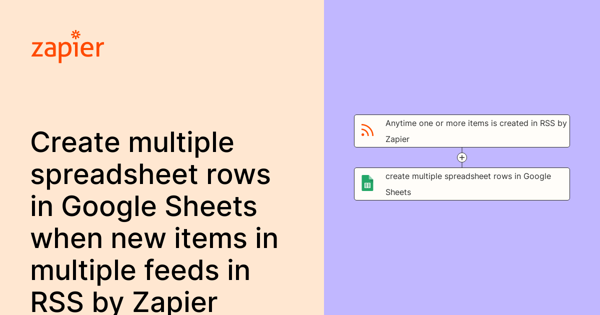 Anytime one or more items is created in RSS by Zapier, create multiple spreadsheet rows in ...